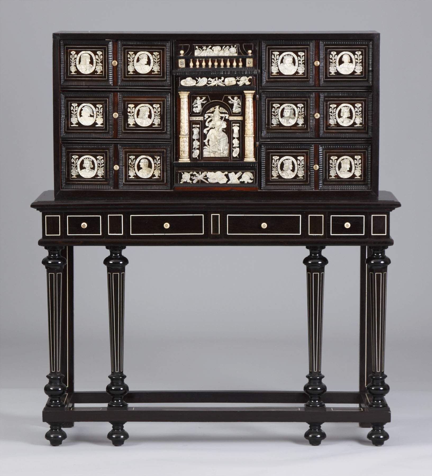 Ebonized & Ivory Inlaid Drawer Unit | Cottone Auctions