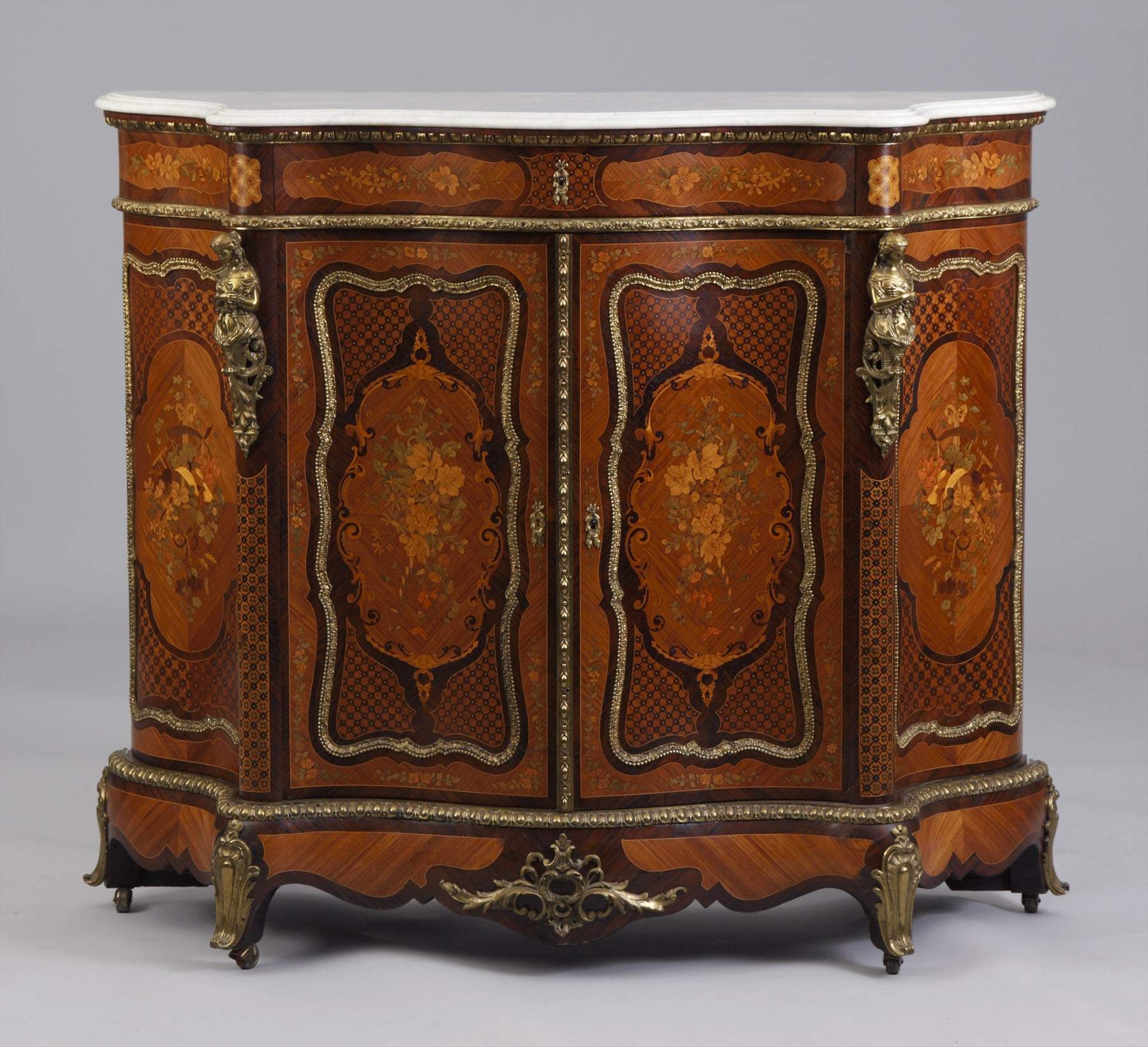 Alexander Roux Serpentine Inlaid Side Cabinet | Cottone Auctions