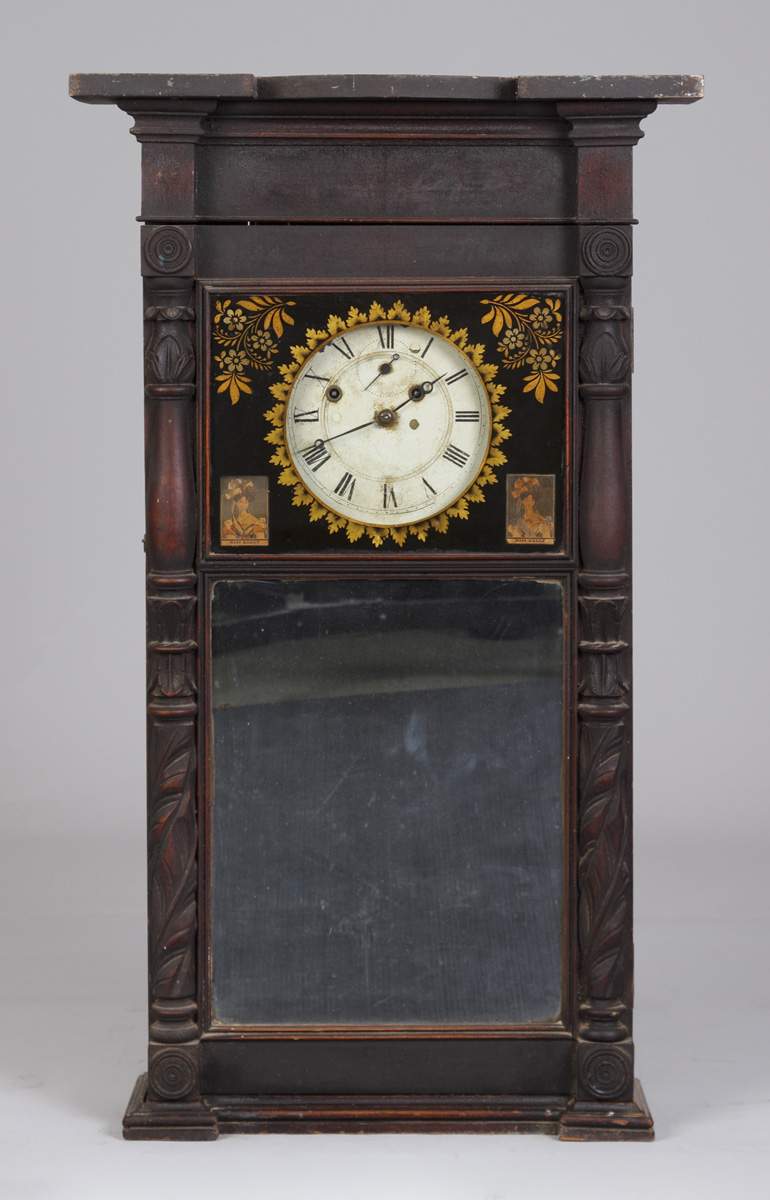 Asa Munger, Auburn, NY, Flat Ironing Board Top Shelf Clock | Cottone ...