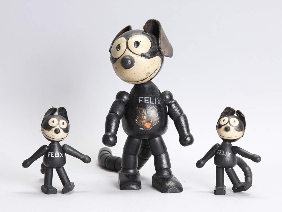 3 Jointed Wood Felix Figures | Cottone Auctions