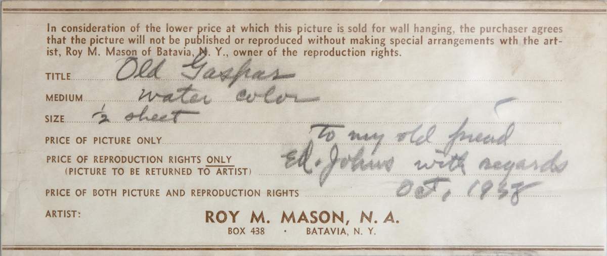 Roy Martell Mason (American, 1886-1972) Watercolor | Cottone Auctions