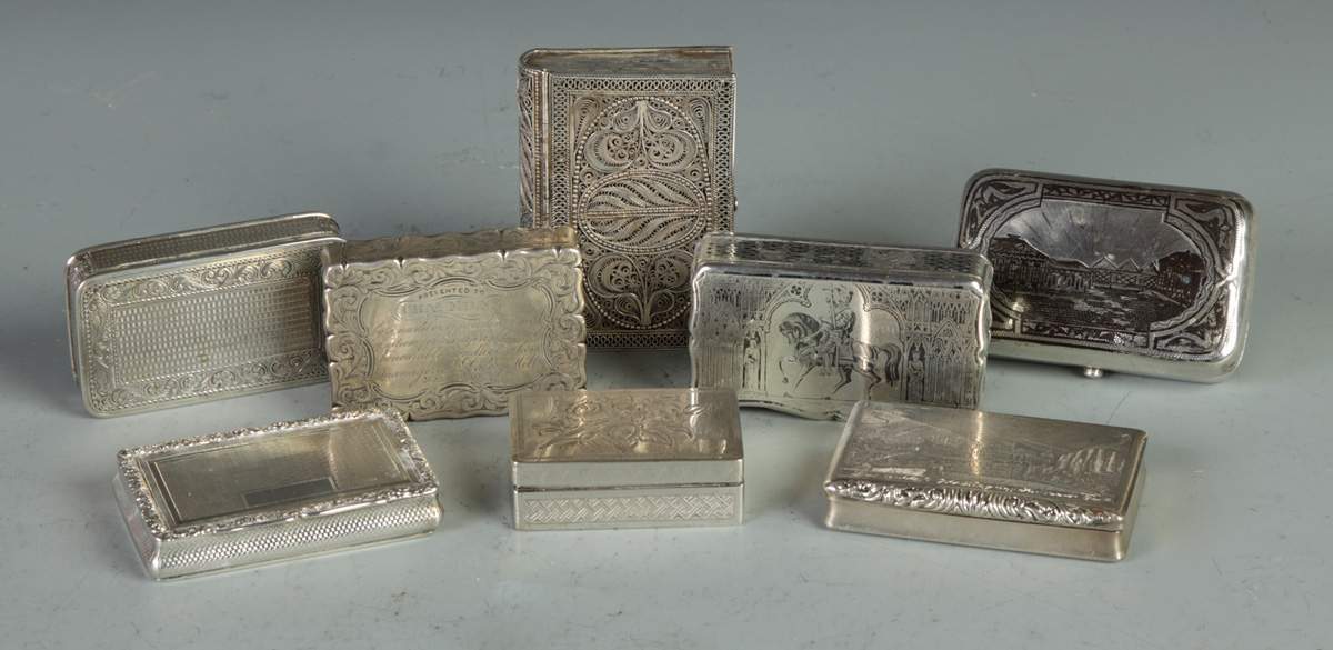 Group of 8 Silver Covered Boxes | Cottone Auctions