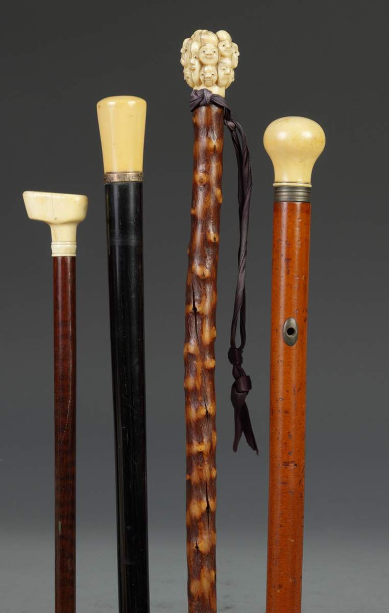 Group of 4 Ivory Handled Canes | Cottone Auctions