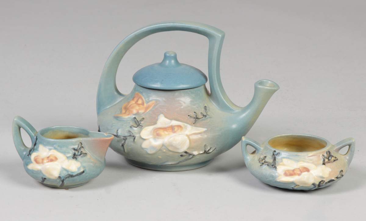 Roseville 3 Pc. Tea Set | Cottone Auctions