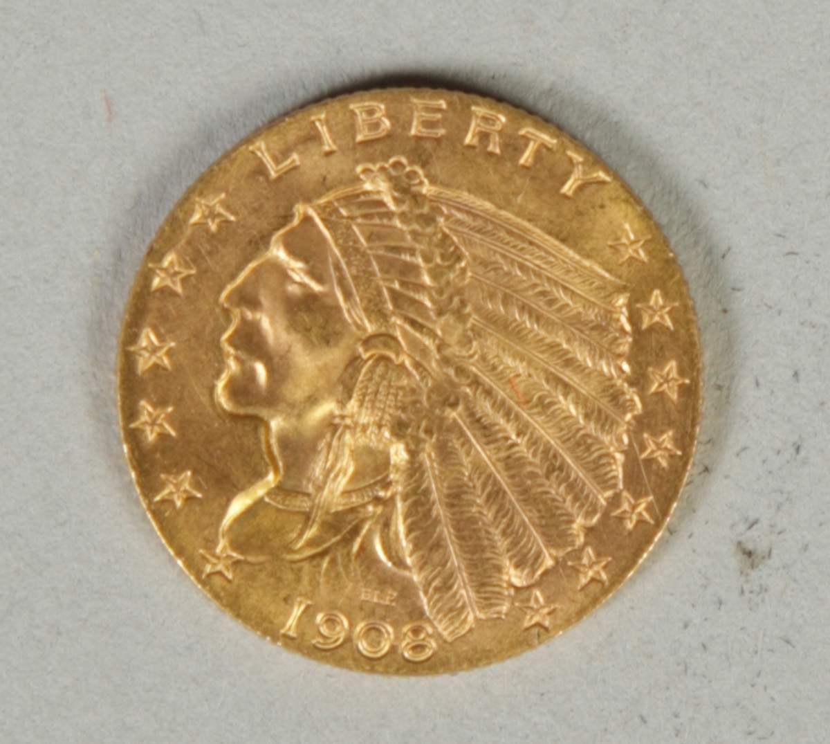 1908 Liberty Gold CoinTwo & a Half Dollar Coin | Cottone Auctions
