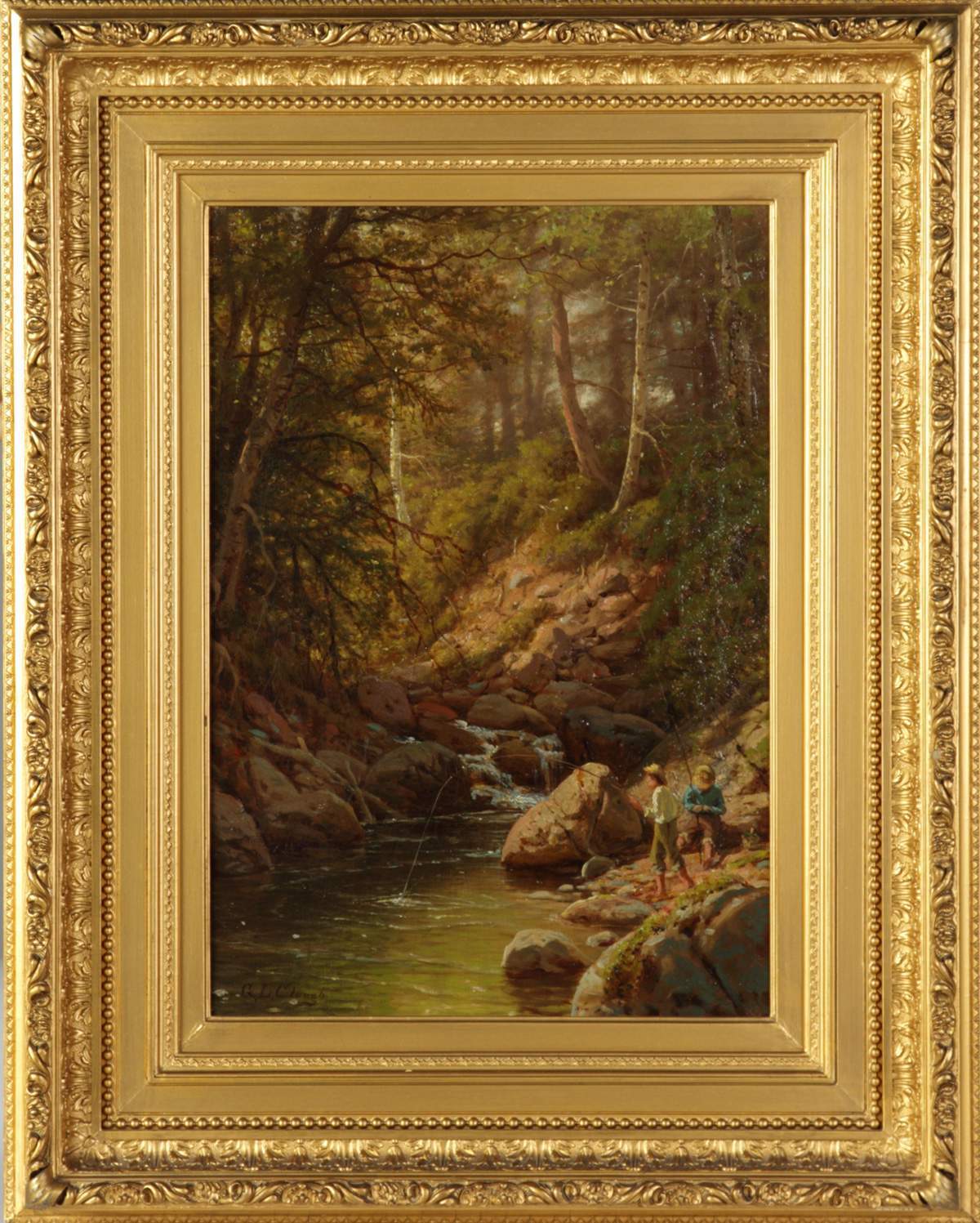 George L. Clough (American, 1825-1901) 2 Fly Fishermen | Cottone Auctions