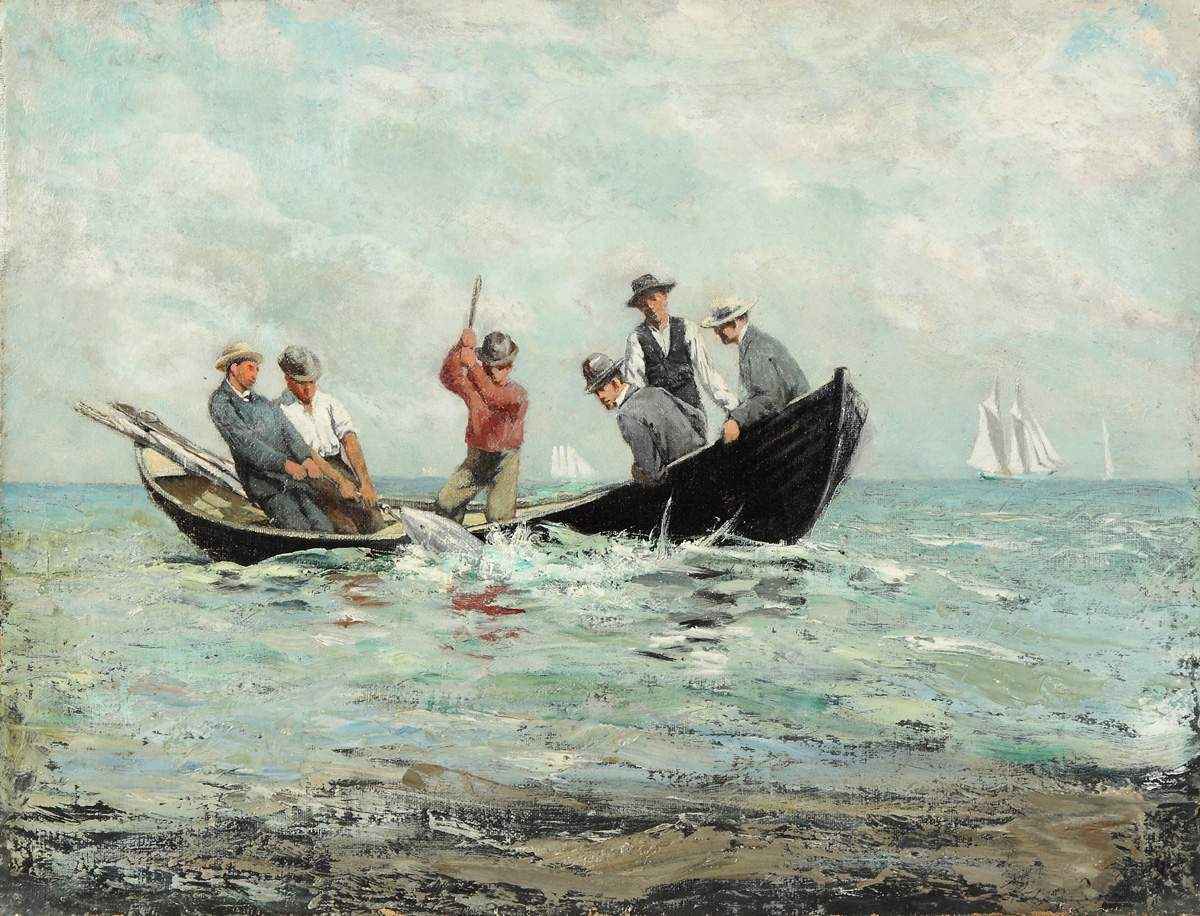 George Maynard (American, 1843-1923) Fishermen in boat | Cottone Auctions