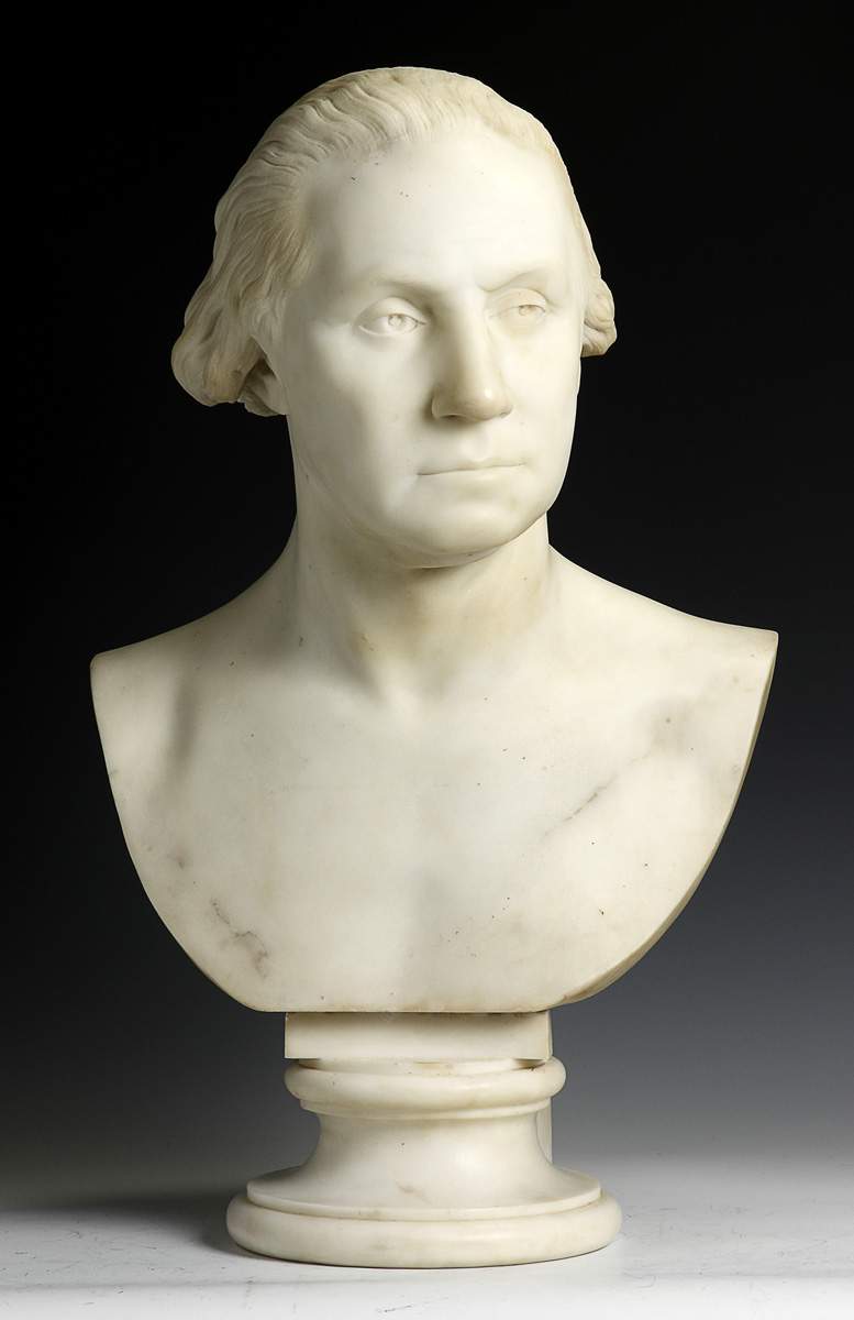 Period Carved Marble Bust of George Washington | Cottone Auctions