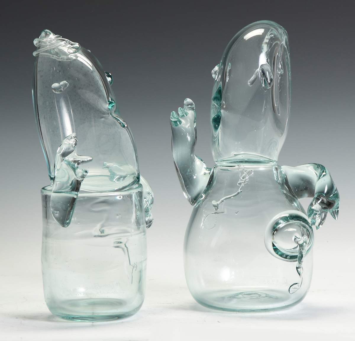 Erwin Eisch (German, B. 1927) Two Clear Figural Vases | Cottone Auctions