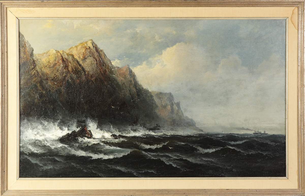 James Hamilton (American, 1819-1878) "A Rocky Coast" | Cottone Auctions