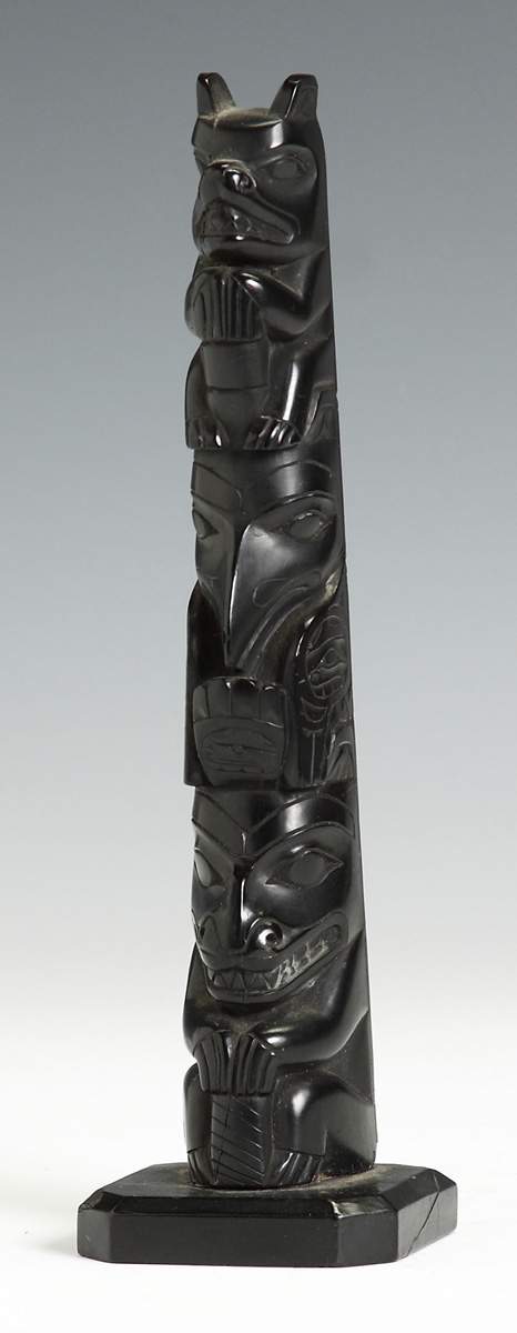 Argillite NW Coast Miniature Totem Pole | Cottone Auctions