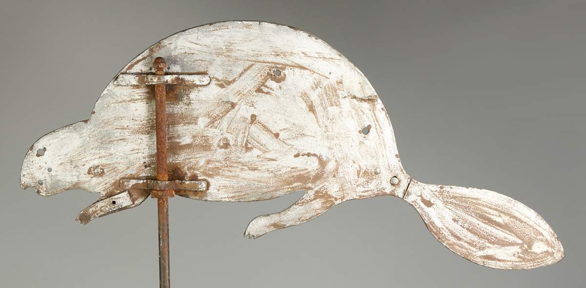 Painted Iron Beaver Weathervane | Cottone Auctions
