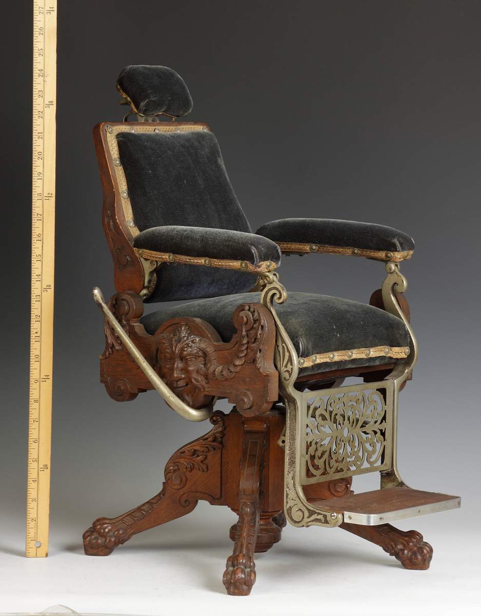 Very Rare Victorian Period Salesman Sample Barber Chair | Cottone Auctions