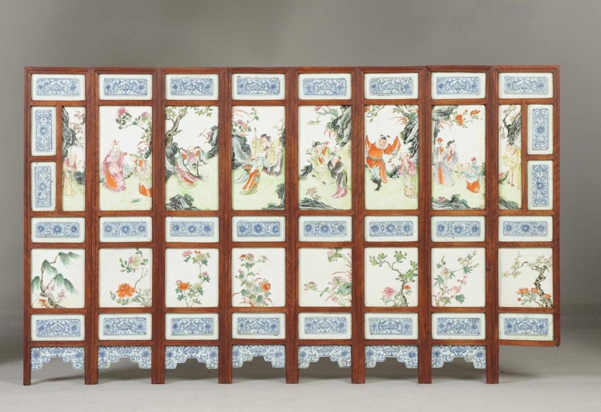 Chinese Porcelain Panel Screen | Cottone Auctions