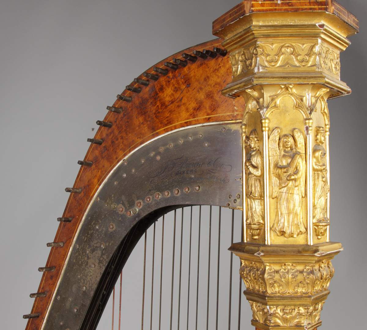 P.F. Brown & Co. Fine Figured Maple Harp | Cottone Auctions