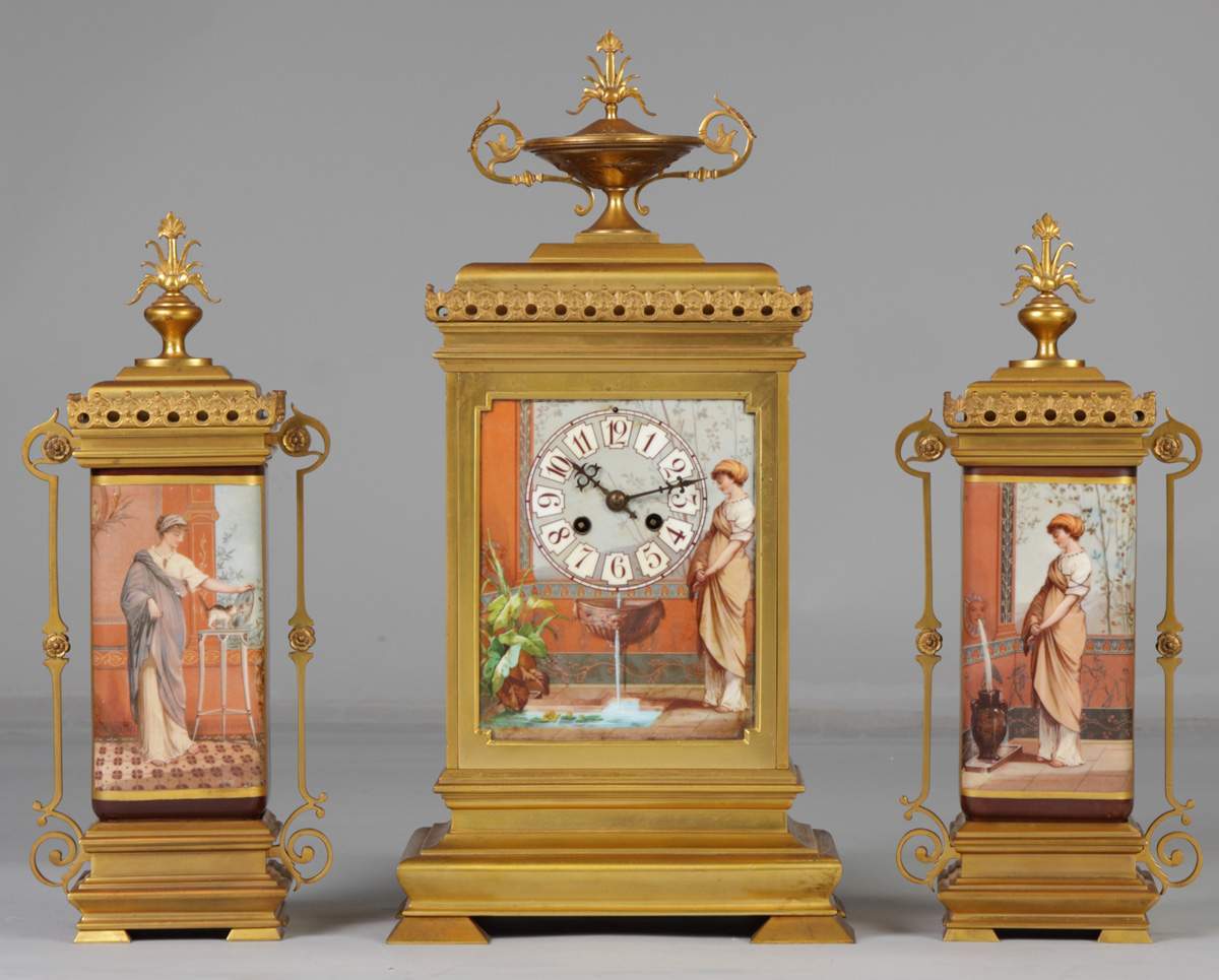 Victorian 3-Pc. Clock Set | Cottone Auctions