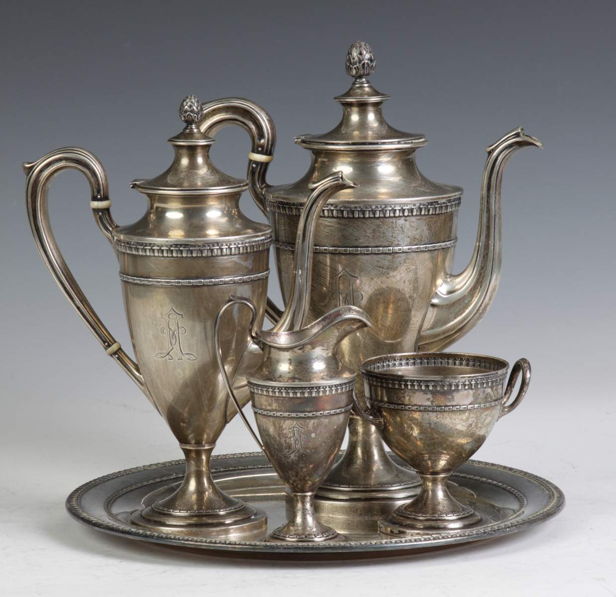 Dominick & Haff Sterling Silver 5-Pc. Tea Set w/Tray | Cottone Auctions