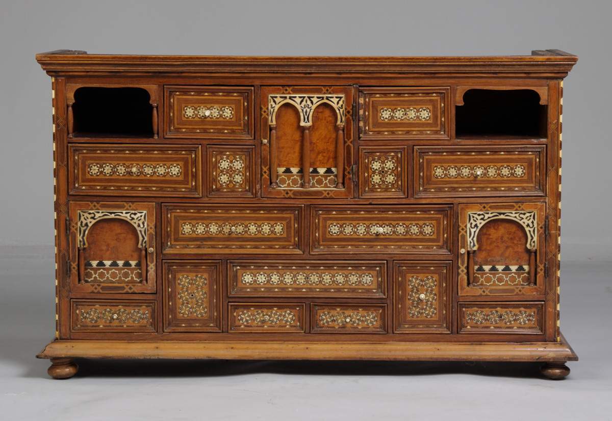 Inlaid Ivory & Ebony Collectors Cabinet | Cottone Auctions