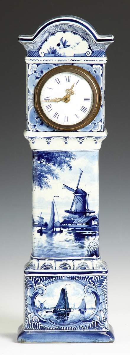 Delft Miniature Grandfather Clock | Cottone Auctions