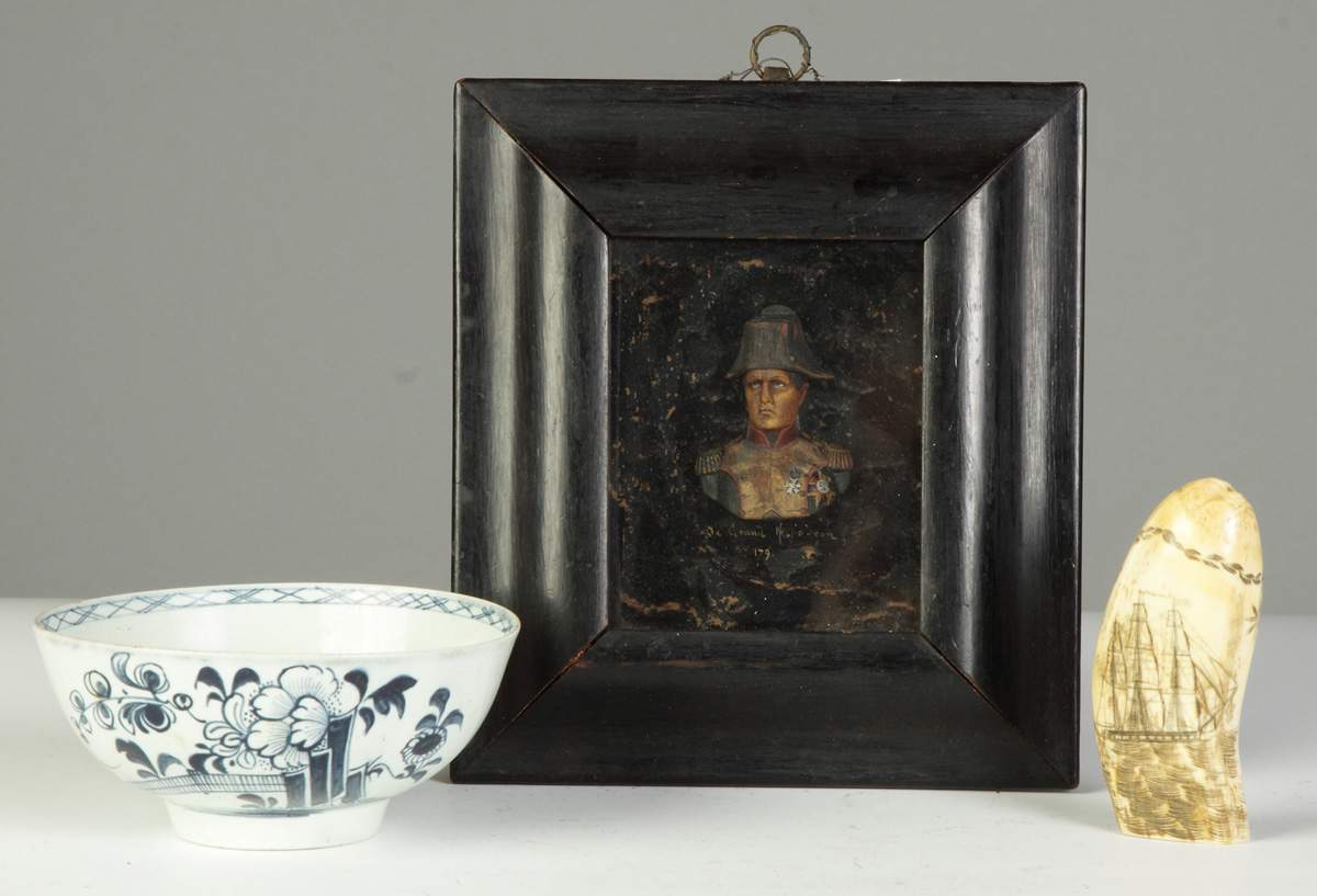 Delft, Wax Bust & Scrimshaw Tooth | Cottone Auctions
