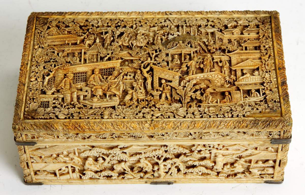 Early Carved Ivory Box | Cottone Auctions