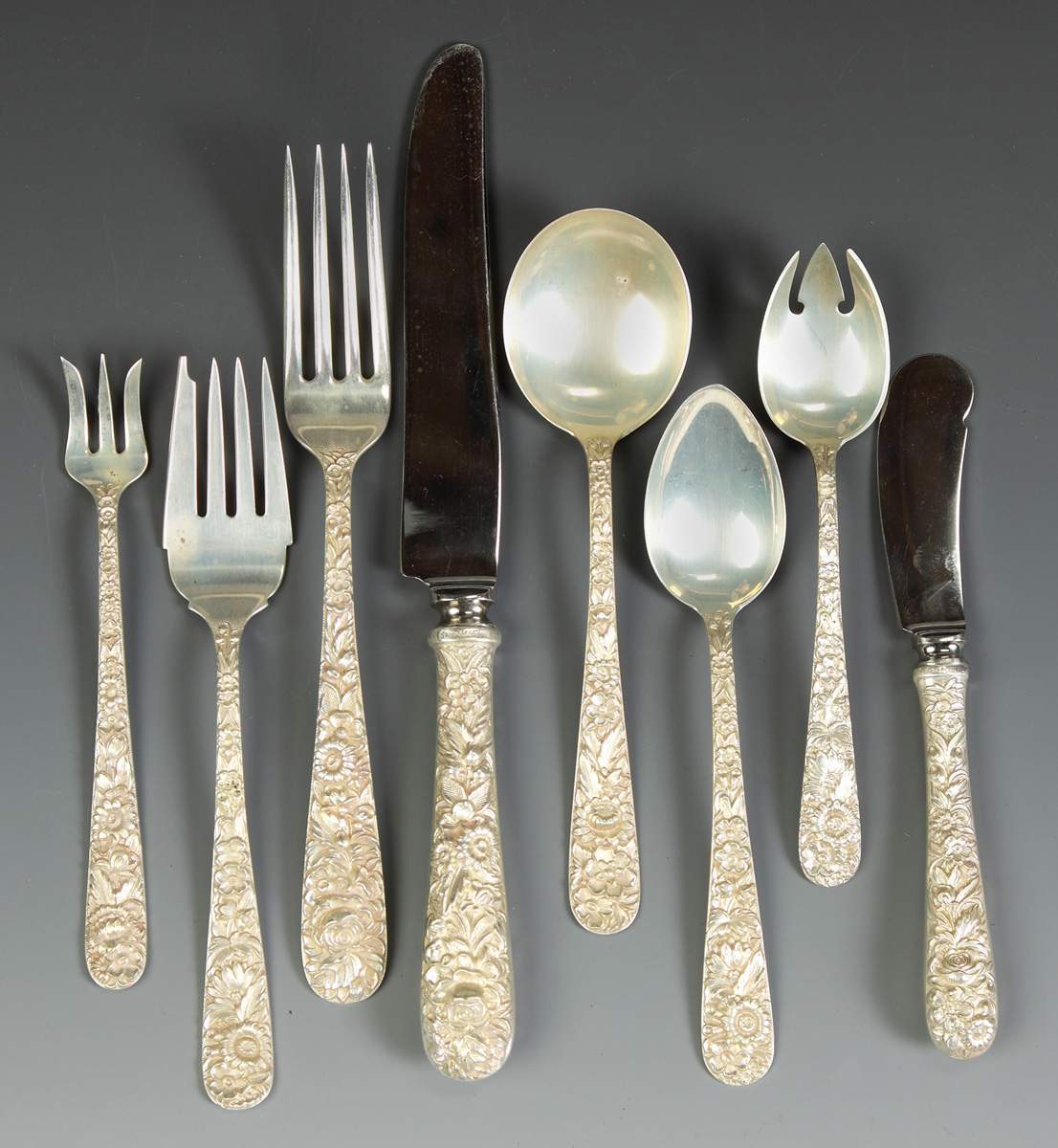 Kirk Sterling Silver Flatware - Repousse Pattern | Cottone Auctions