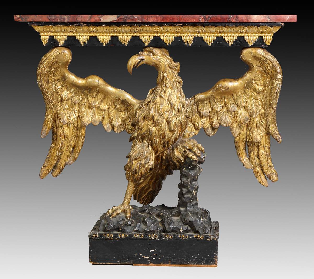 Early 19th Cent. Carved & Gilt Wood Eagle Console Table w/Marble Top ...