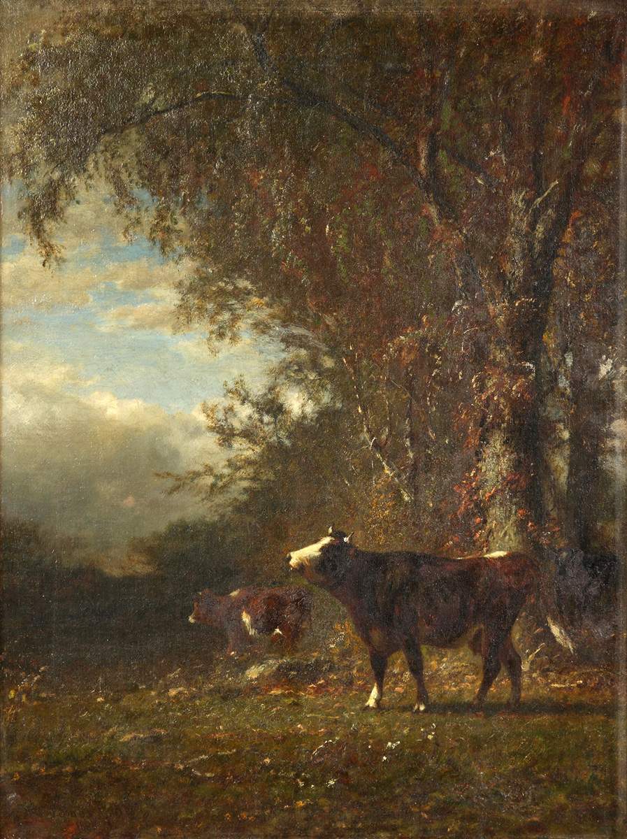 James McDougal Hart (American, 1828-1901) Cows in landscape | Cottone ...