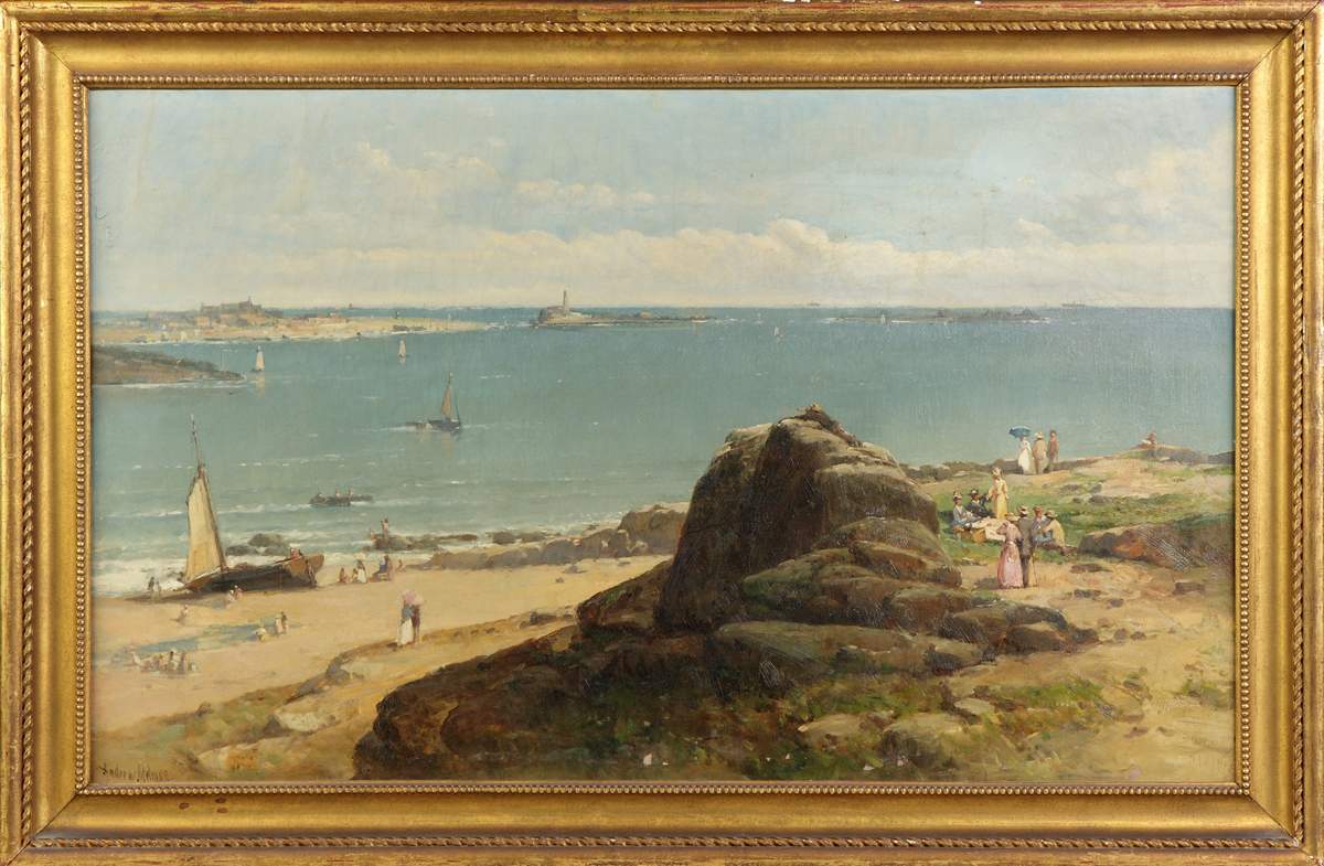 Andrew Melrose (American, 1830-1902) Beach at Newport, RI | Cottone ...