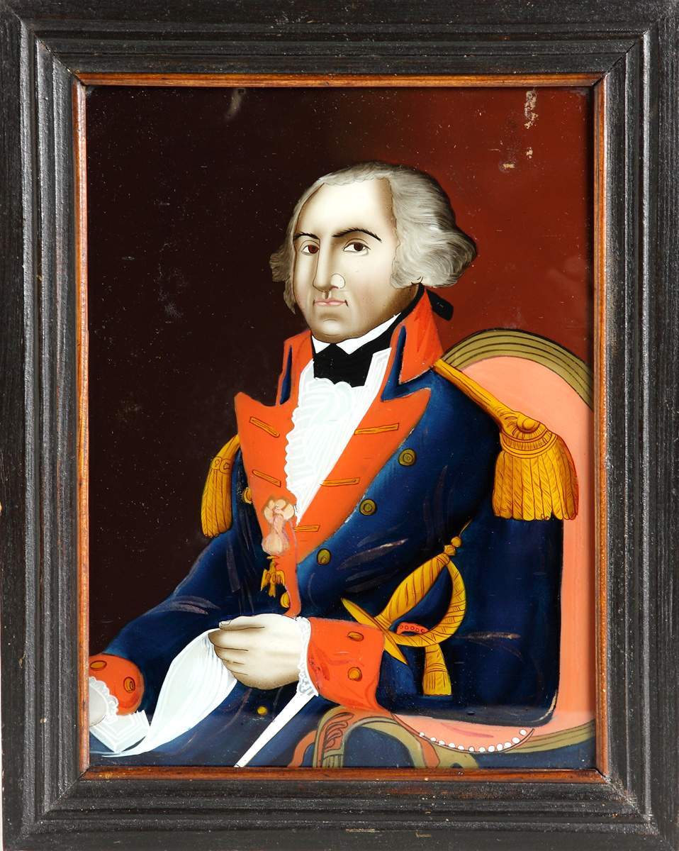 George Washington Reverse Painting on Glass | Cottone Auctions