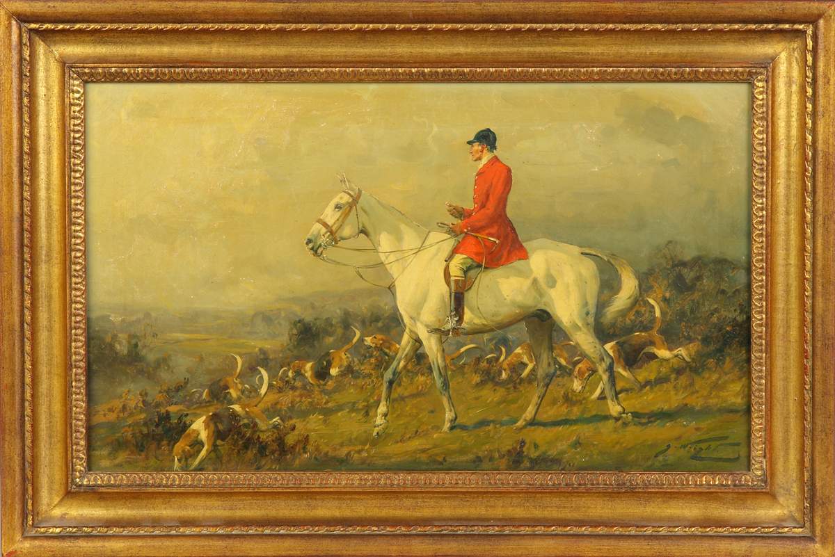 George Wright (British, 1860-1942) Fox Hunting Scene | Cottone Auctions