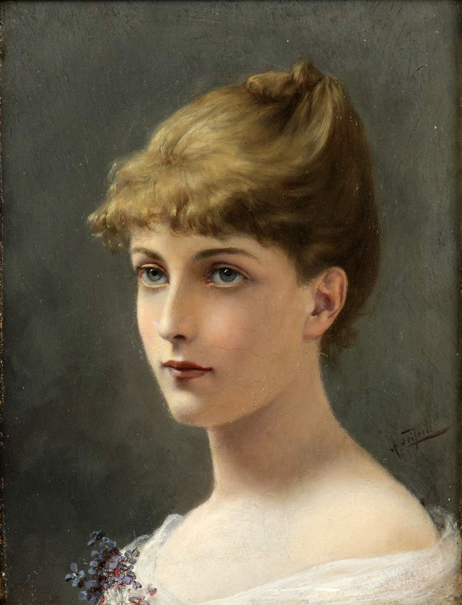 Alfred Seifert (Czech, 1850-1901) Portrait of a young lady | Cottone ...