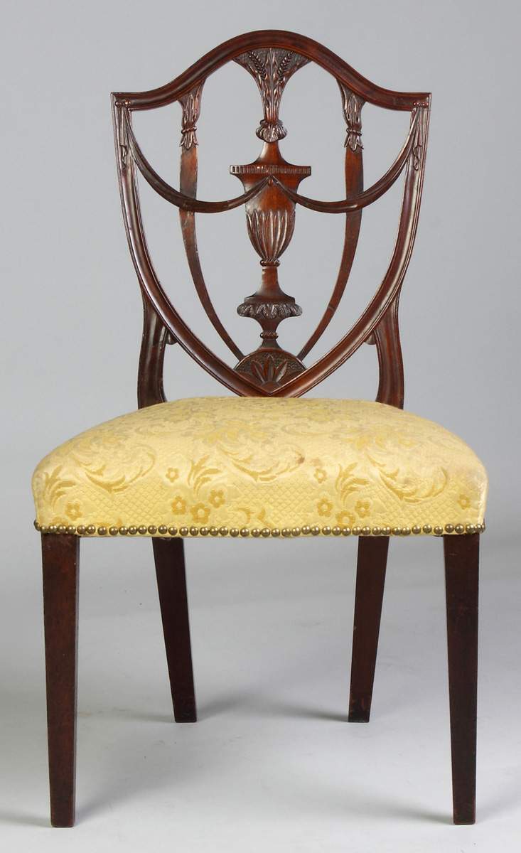 Hepplewhite Shield Back Mahogany Side Chair | Cottone Auctions