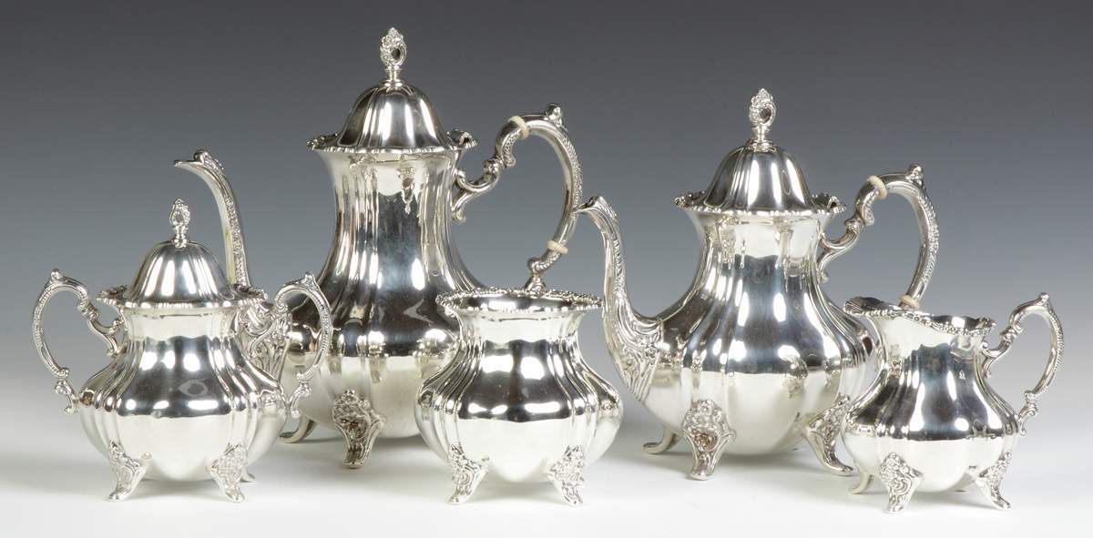 Poole Sterling Silver 5-Piece Tea Set | Cottone Auctions