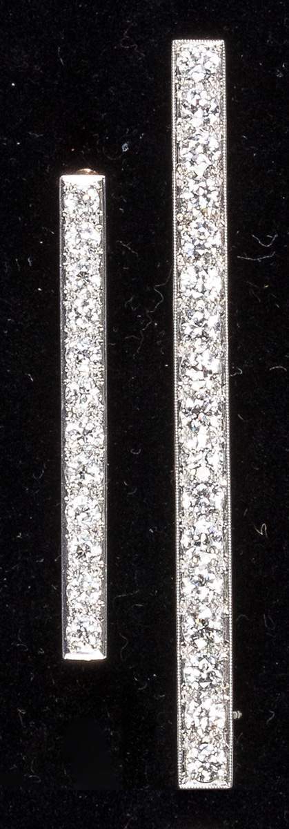 Two Diamond Bar Pins | Cottone Auctions