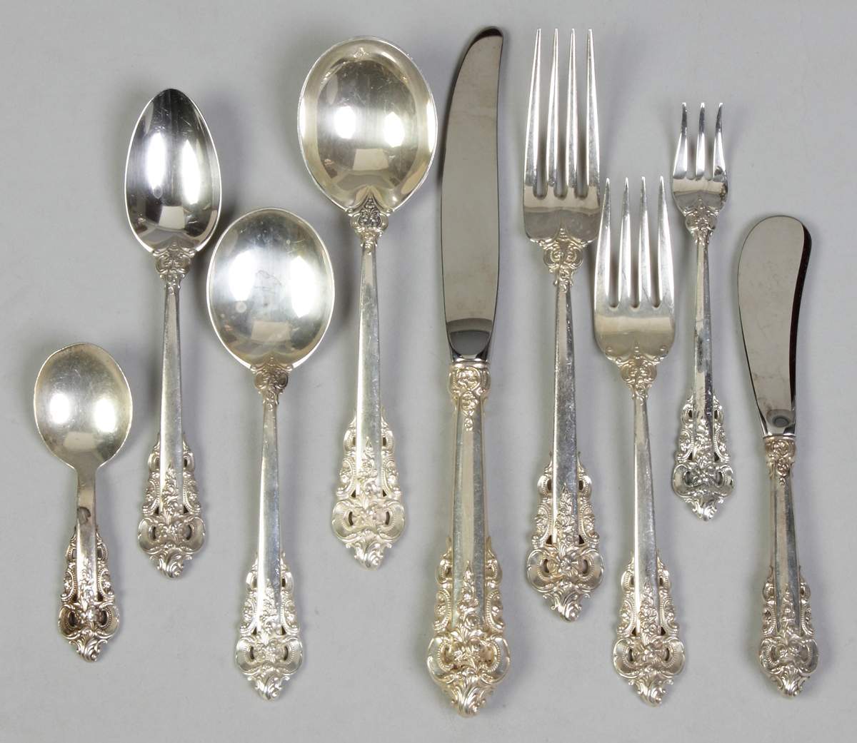 Wallace Sterling Silver Flatware - Grand Baroque Pattern | Cottone Auctions