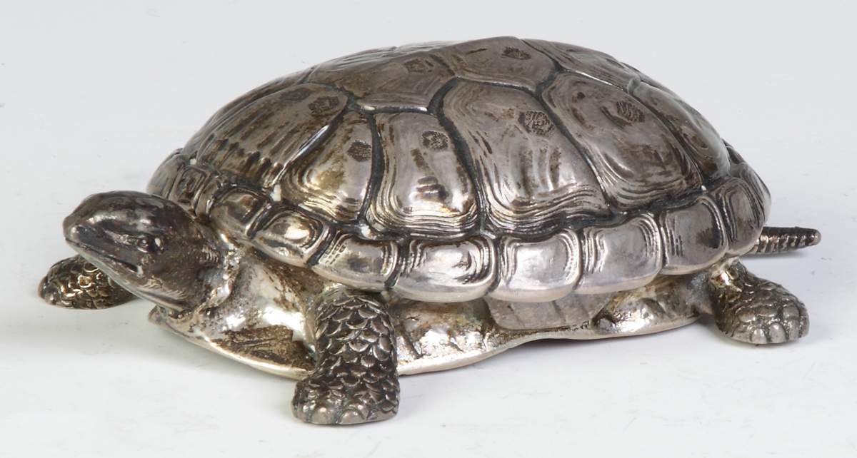Tiffany & Co., NY & Italy, Sterling Silver Covered Turtle Box | Cottone ...