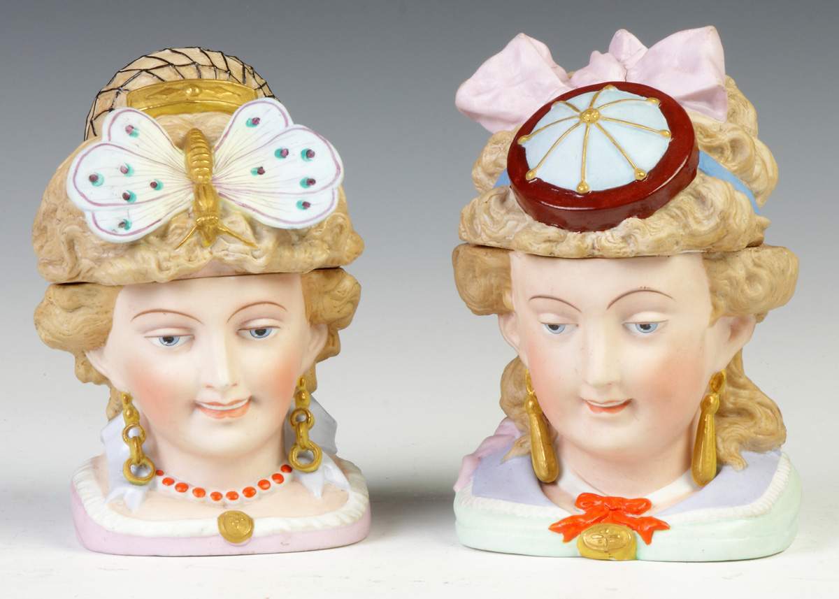 Hand Painted Bisque Covered Vases | Cottone Auctions