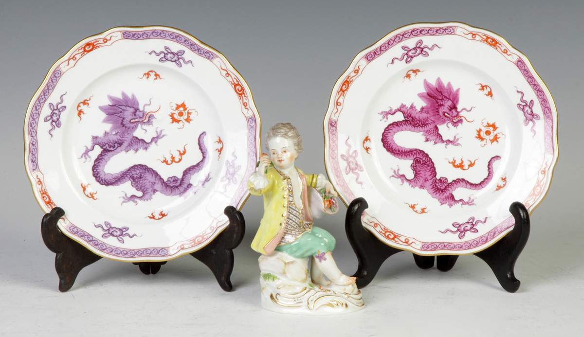 Meissen Dragon Plates & Figure | Cottone Auctions