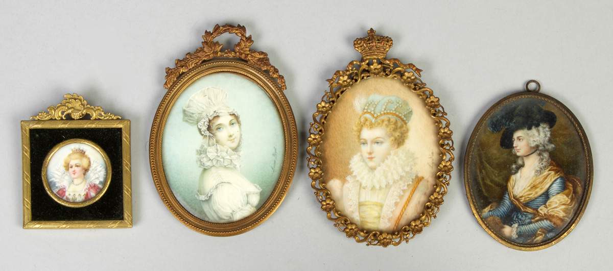 Four Miniatures on Ivory of Ladies | Cottone Auctions