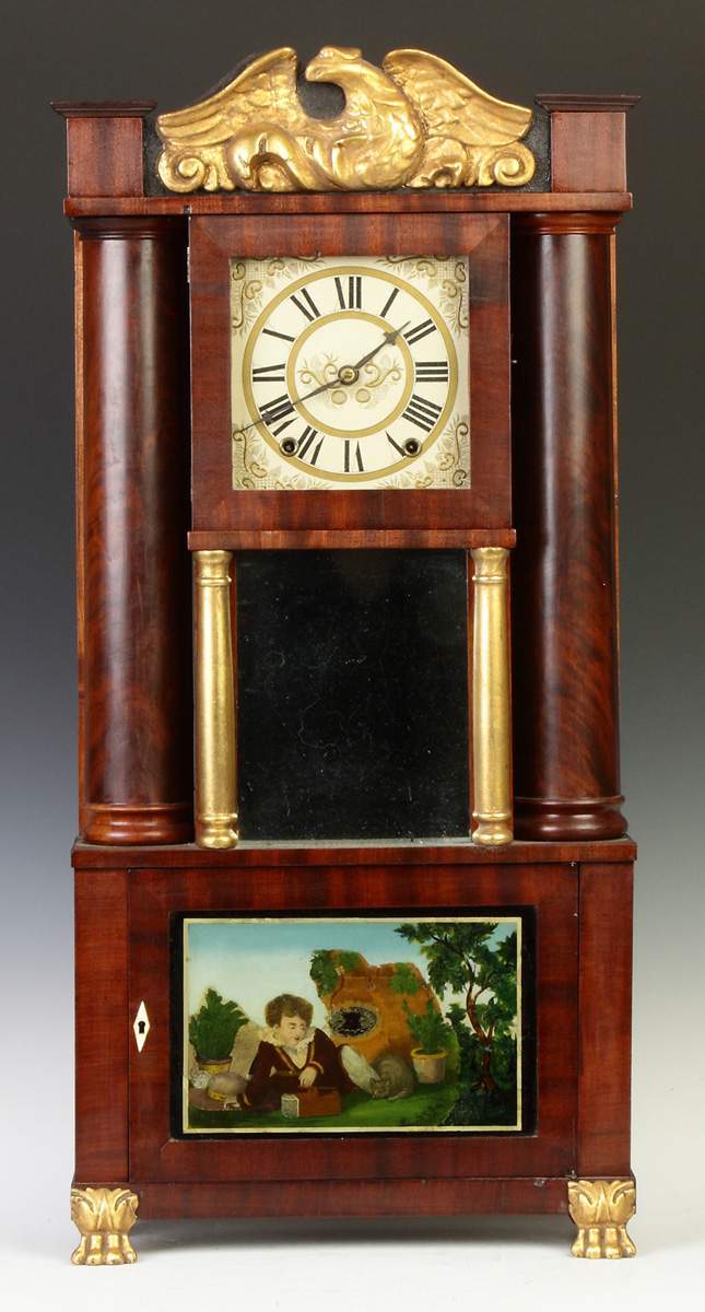 E.G.W. Bartholomew, Bristol, CT, Empire Hollow Column Shelf Clock ...