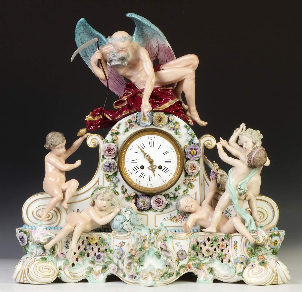 Monumental Hand Painted Porcelain Clock | Cottone Auctions