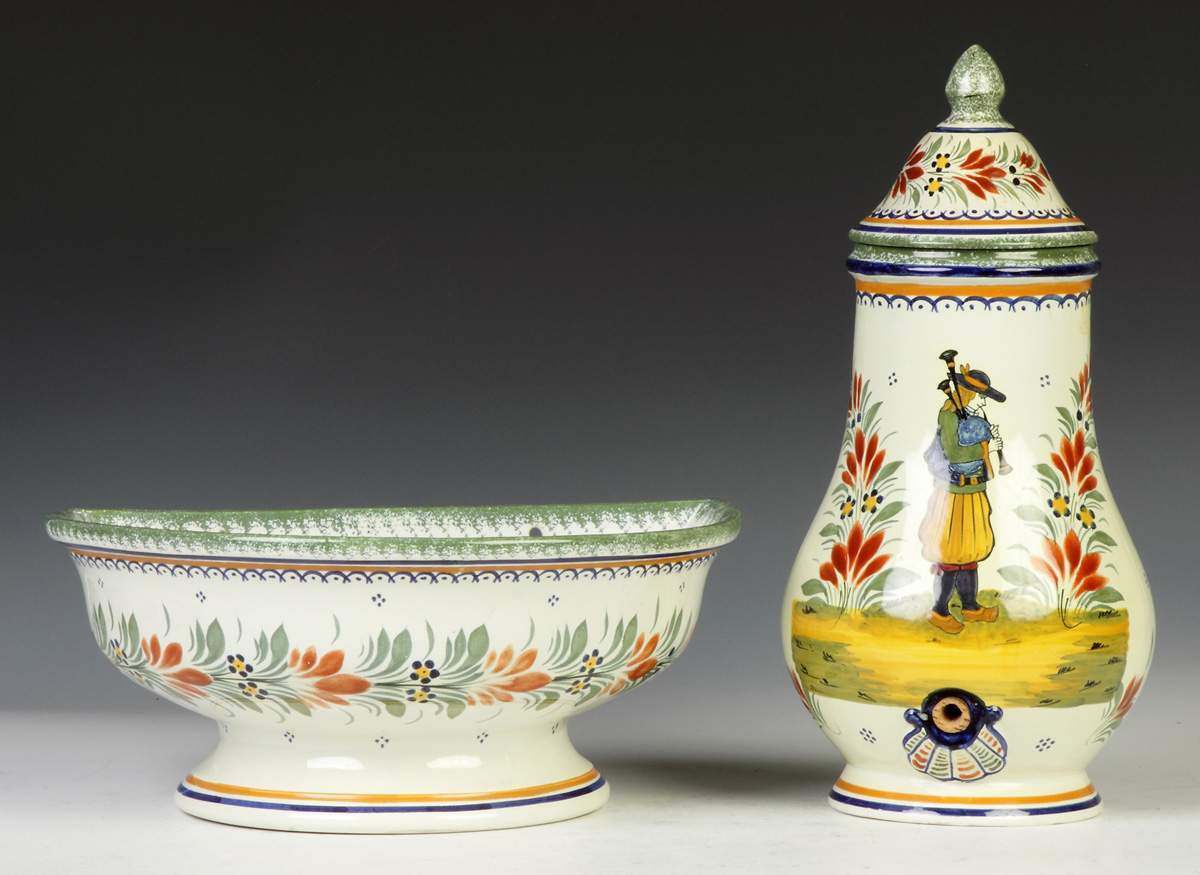 Unusual Quimper Water Tank & Basin | Cottone Auctions