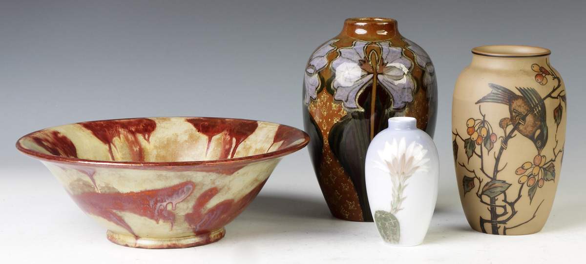 Four Pieces of European Art Pottery | Cottone Auctions