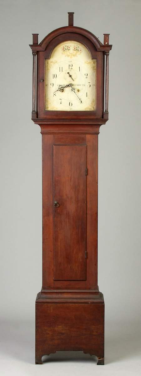 Silas Hoadley Diminutive Cherry Tall Case Clock | Cottone Auctions