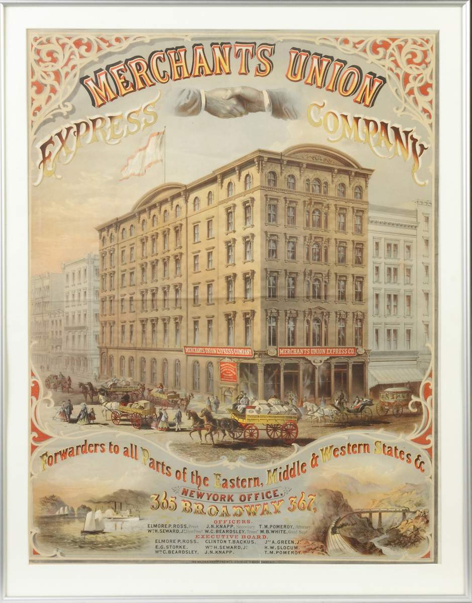 Merchants Union Express Company Lithograph | Cottone Auctions