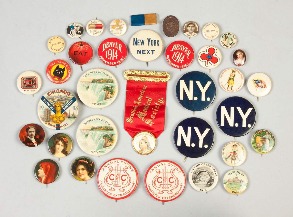 Various Vintage Advertising Buttons, etc. | Cottone Auctions