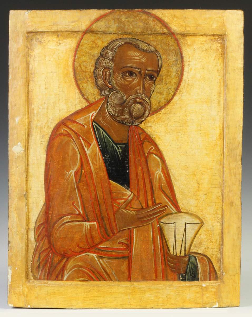 Early Russian Icon of a Prophet, St. Peter | Cottone Auctions