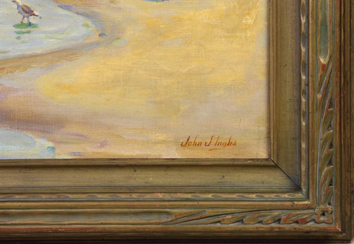 John J. Inglis (American, 1867-1946) "Seagulls on the Seashore ...