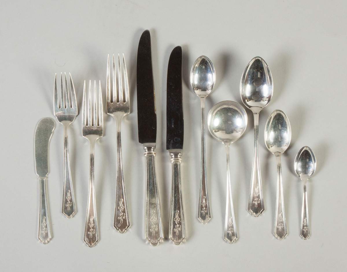 Watson Co. - John Alden Pattern Sterling Silver Flatware | Cottone Auctions